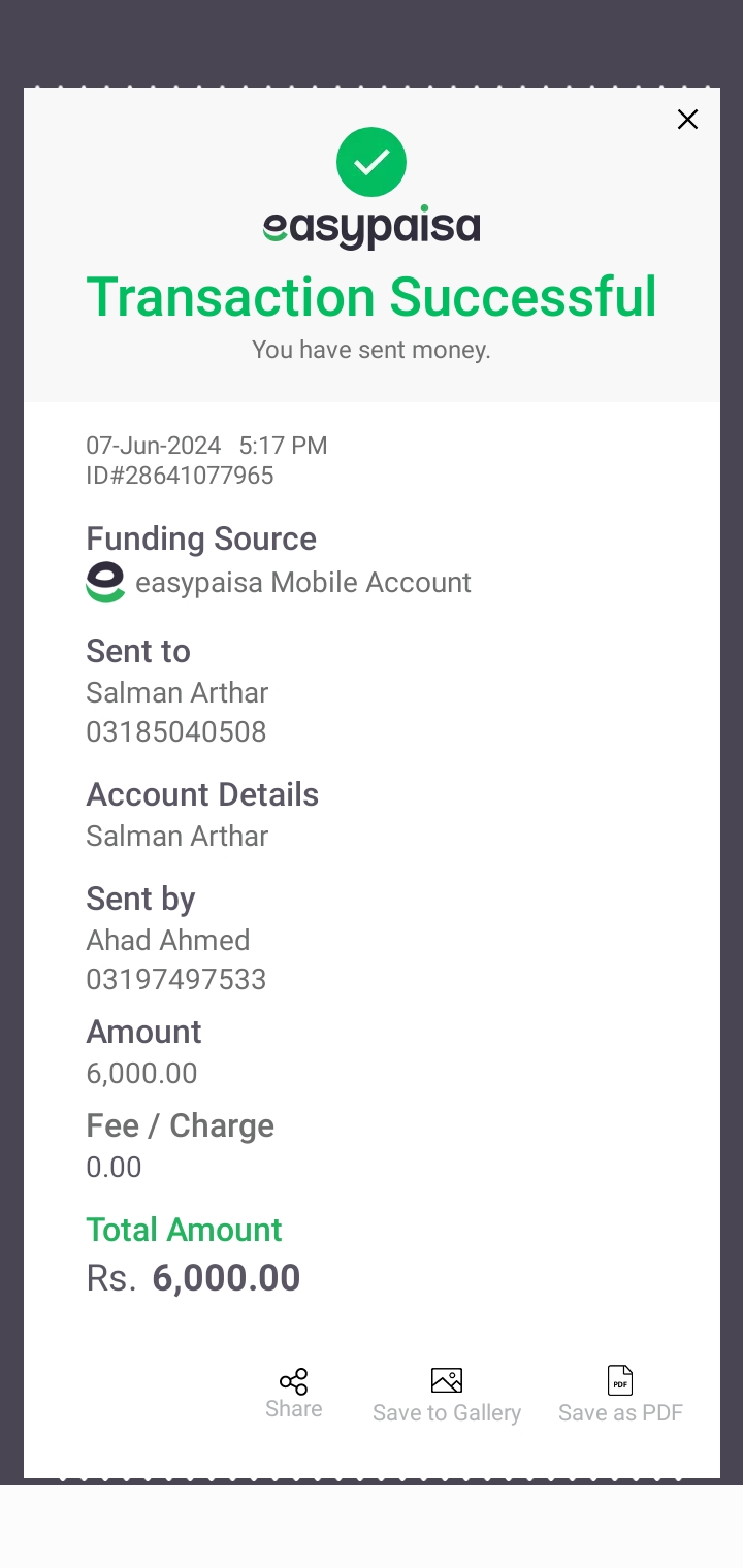Easypaisa transfer | Complaint.pk